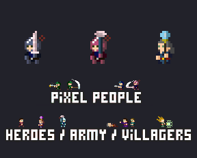 Pixel People Base Set: Heroes, Army and Villagers by mftinyturtle