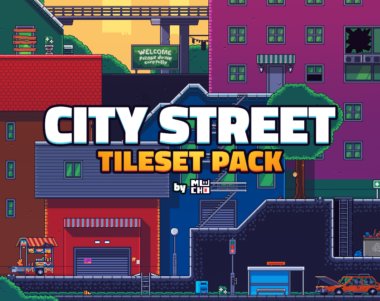City Street Tileset Pack by Mucho Pixels