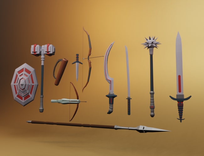Low Poly Melee Weapons by Gobormu