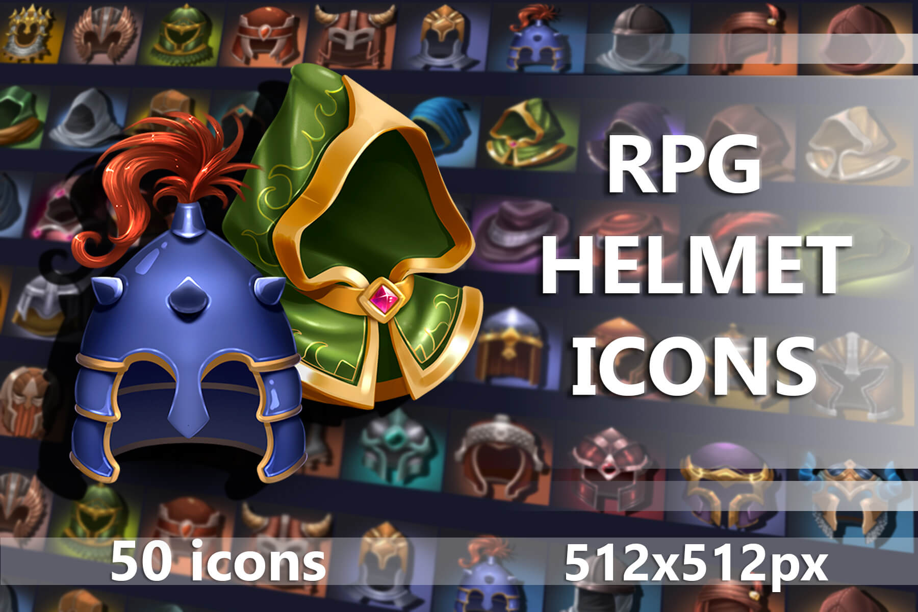 Helmet Icons by Free Game Assets (GUI, Sprite, Tilesets)