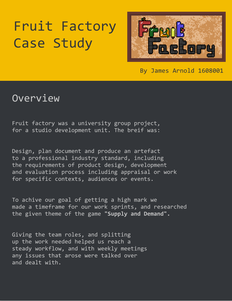 Fruit Factory Case Study by TheCreator