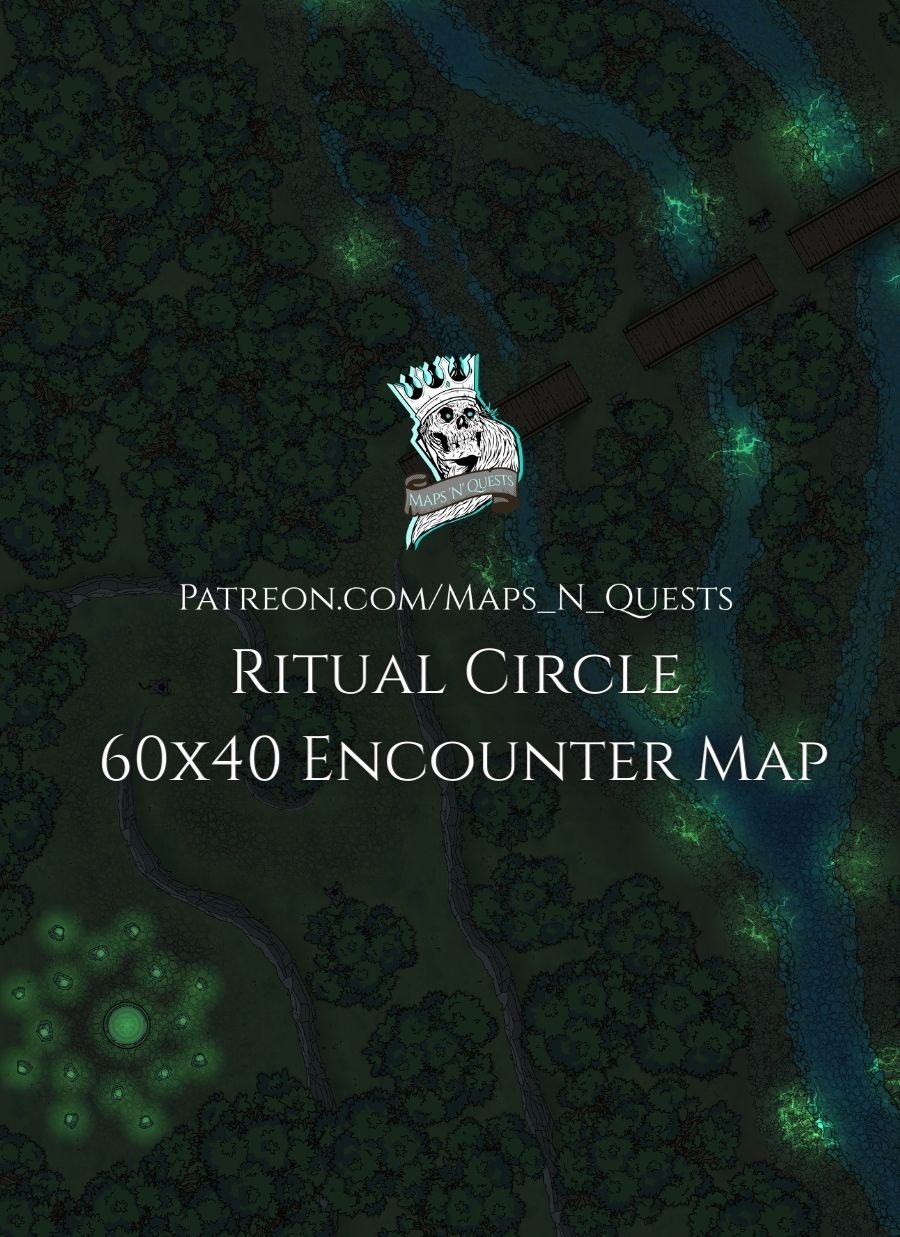 The Ritual Circle 60x40 Encounter Map by Maps 'N' Quests