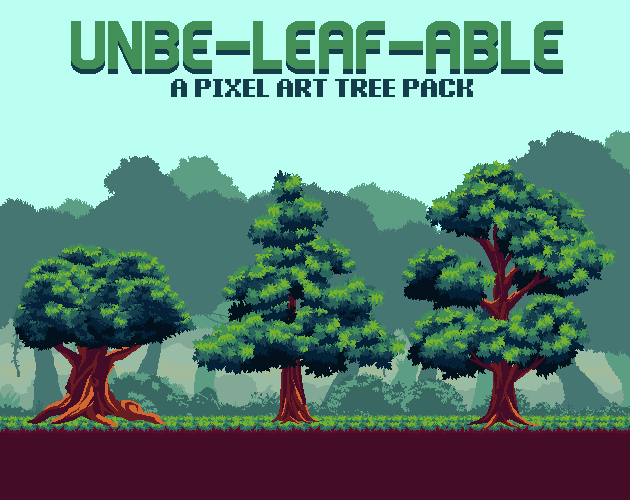 Unbe-leaf-able: A Pixel Art Tree Pack by Spidey Peanut