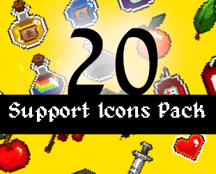 20 Support Icons Pack - Classic RPG/Adventure Sprites by Josué Rocha