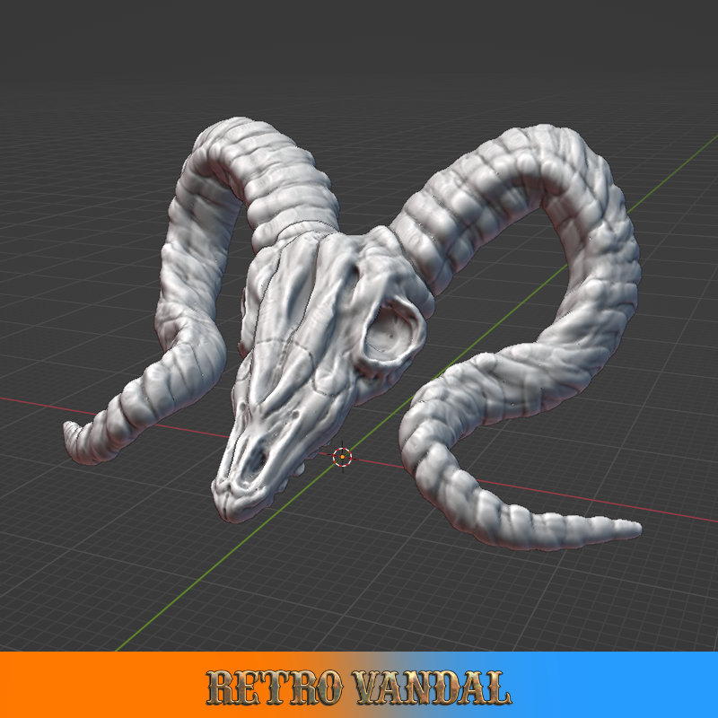 3D Printable - Ram Skull by Psionic Games