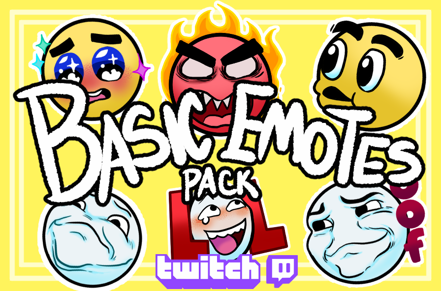 Basic Emotes pack (twitch) by Pikafaa