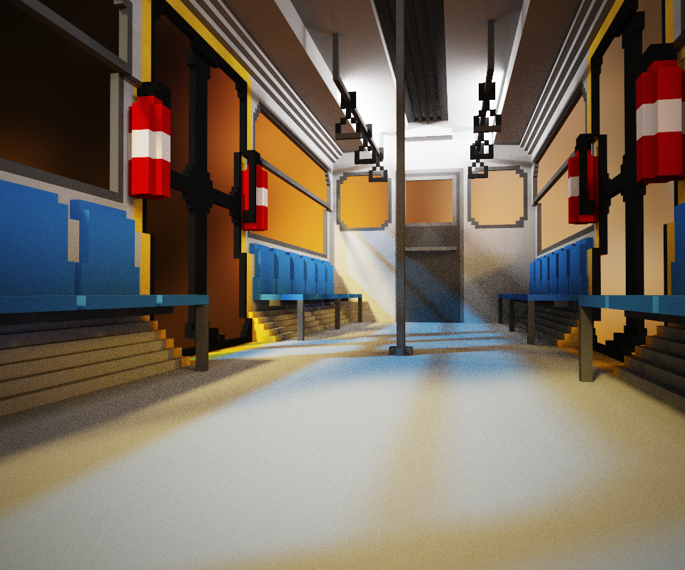 Voxel Modern Train Car, 3D Model by miventech