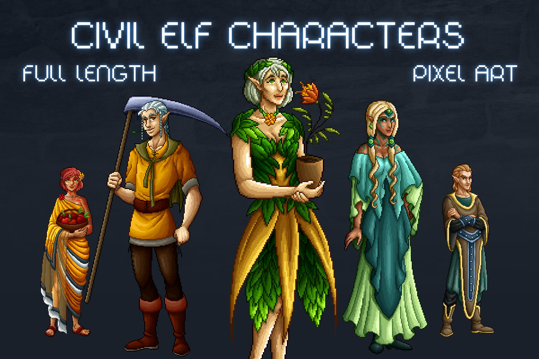 Elf NPC Characters by Free Game Assets (GUI, Sprite, Tilesets)