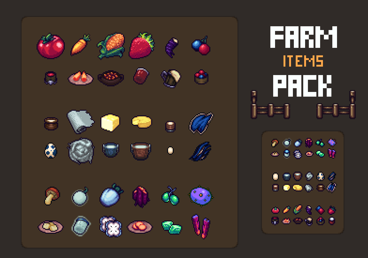 Farm items pack + crops and animals by HogFrog
