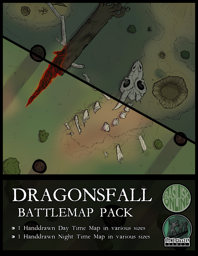 Battle Maps: Dragonsfall for DnD PF2E & other TTRPGs by BasiliskOnline