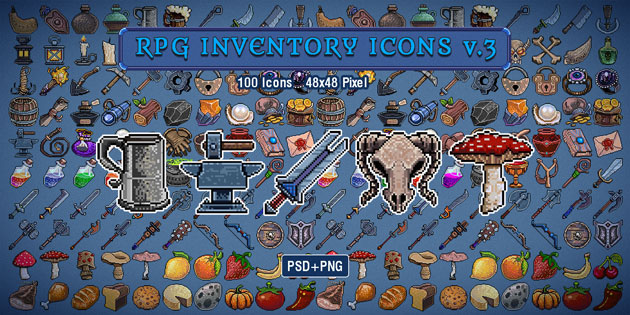 RPG Inventory Icons v.3 by Erkmen Artworks
