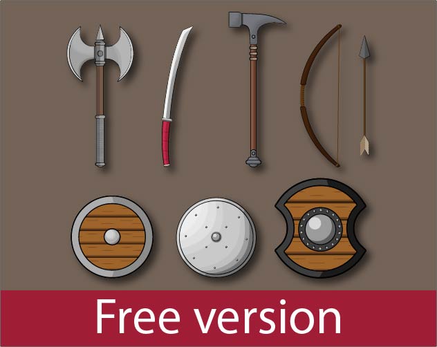 Weapon collection game asset Free version by SunGraphica