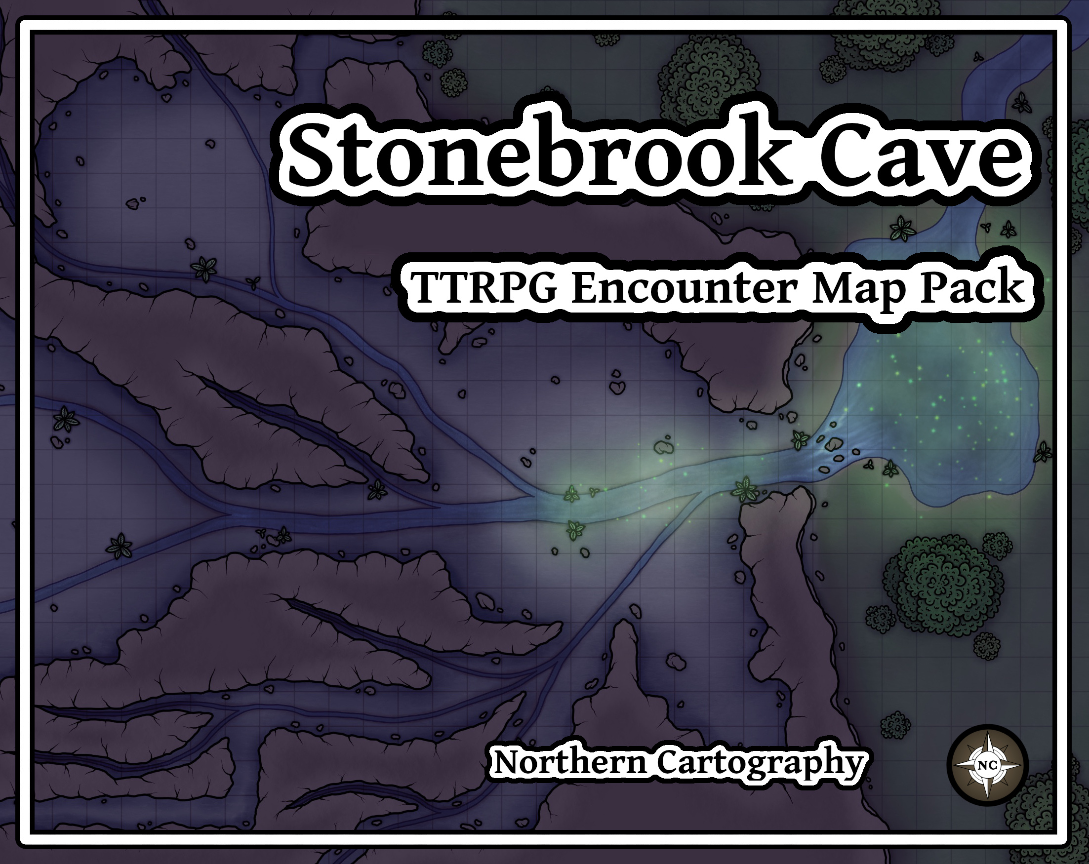 Stonebrook Cave - TTRPG Encounter Map Pack by NorthernCartography