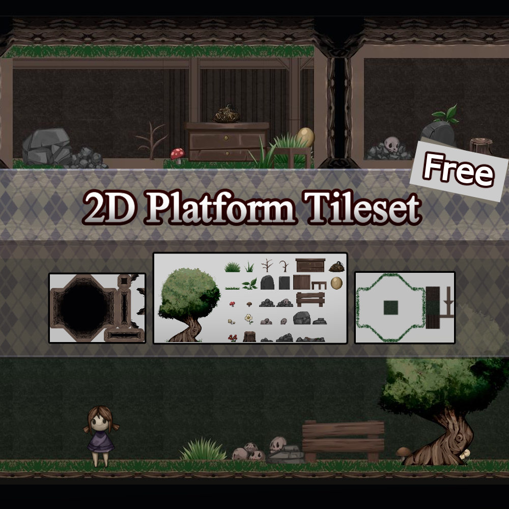 Free 2D Platform Tileset by Greerenz