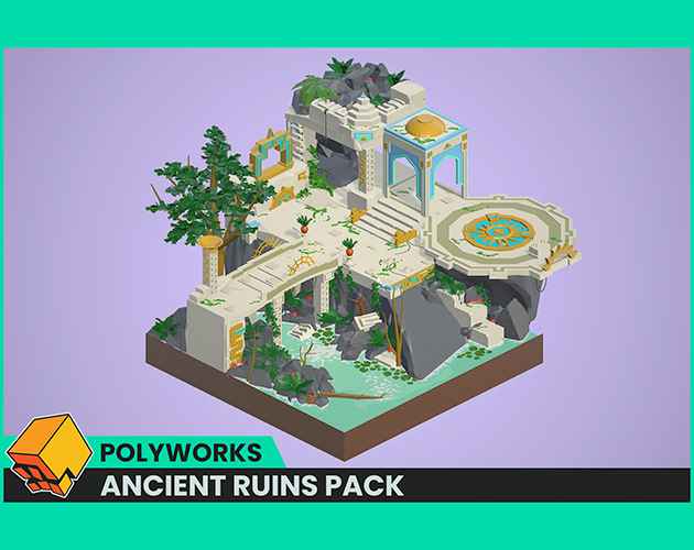 Low Poly Ancient Ruins Pack - PolyWorks by Off Axis Studios