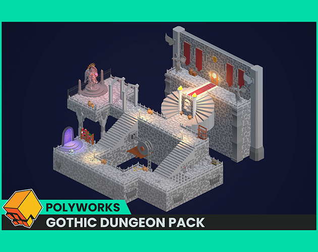 Low Poly Gothic Dungeon Pack - PolyWorks by Off Axis Studios
