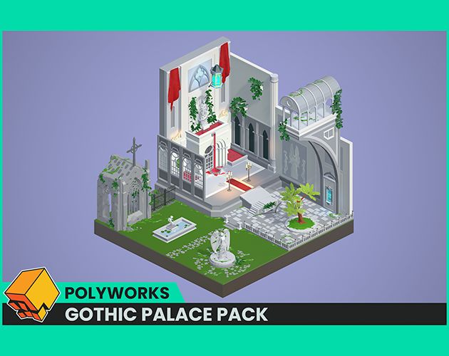 Low Poly Gothic Palace Pack - PolyWorks by vector_cmdr