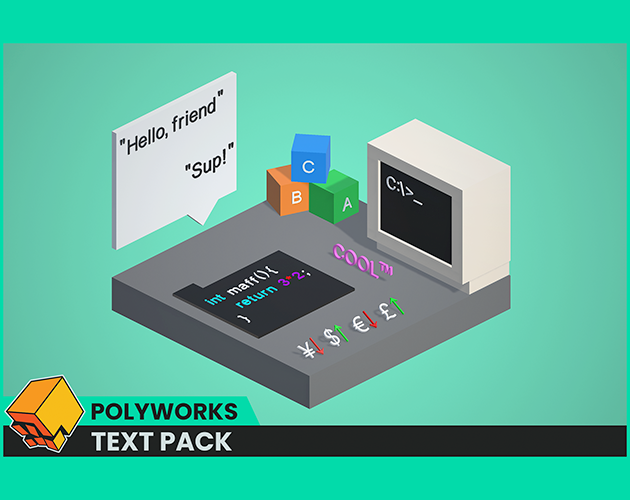 Low Poly Text Pack - PolyWorks by Off Axis Studios