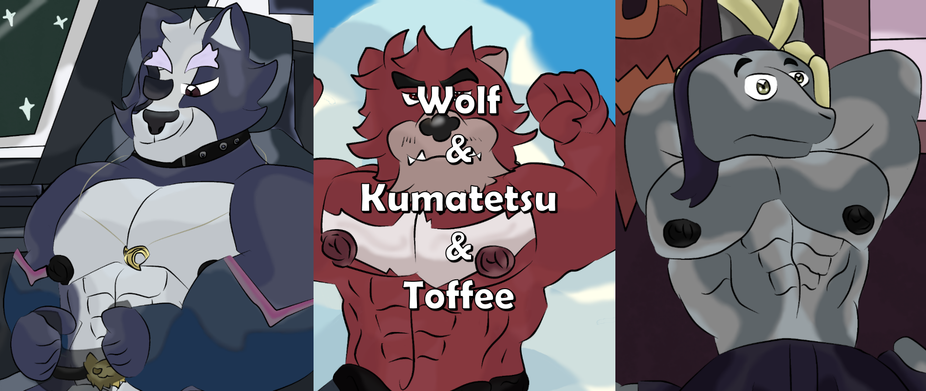 Wolf,Kumatetsu & Toffee (R18) (62 pics) by Kitsune Sam