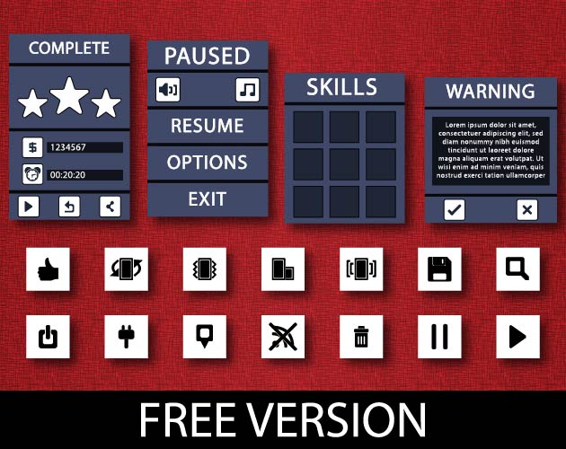 Clean and flat game user interface FREE by SunGraphica