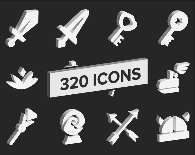 3D Icons Pack for Games by NiyaZych