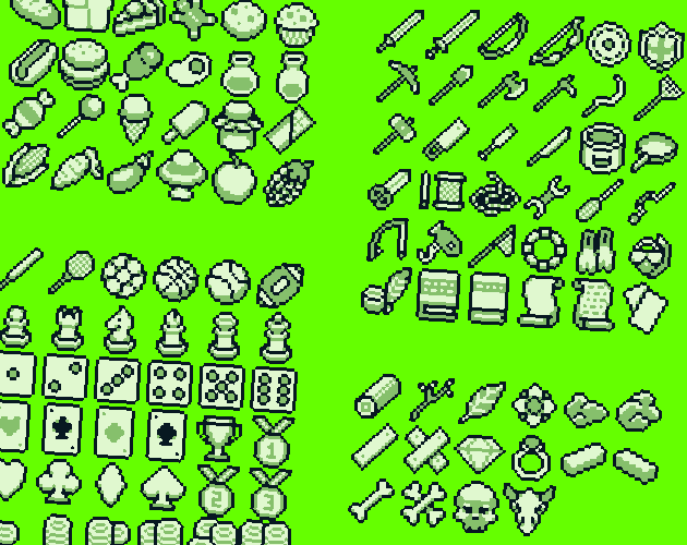 200 Game Boy Icons and Items by GibbonGL