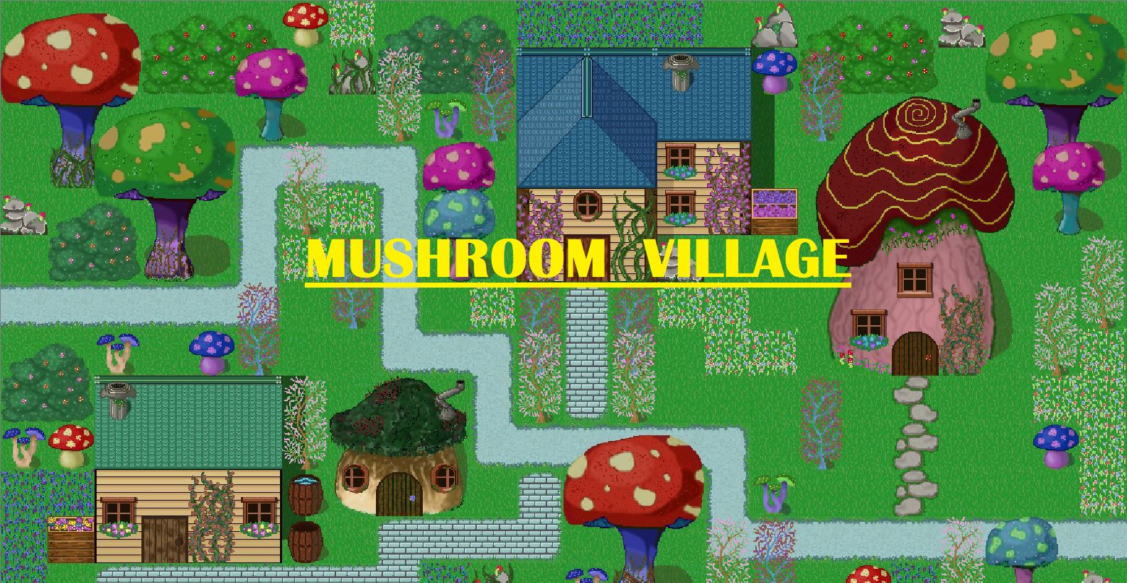Mushroom Village - RPG Maker MV / UNITY Tileset by Pixel_Power