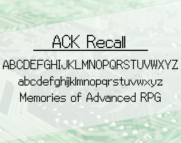 ACK Recall - Large Pixel Font by Sysl