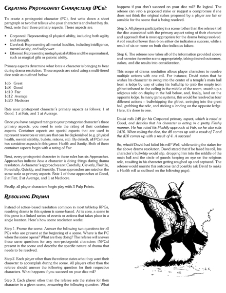 Untitled Pulp Adventure Game by jdrakeh for One-Page RPG Jam 2022 - itch.io