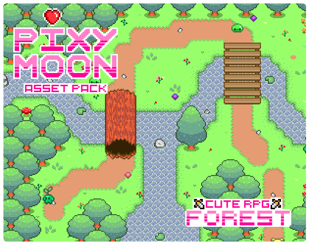 Cute RPG Forest 16x16 retro tileset asset pack! by PixyMoon