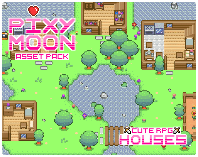 Cute RPG Houses 16x16 retro tileset asset pack! by PixyMoon