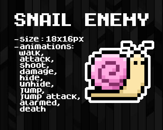 Snail - Pixel character [18x16px] by Brysia