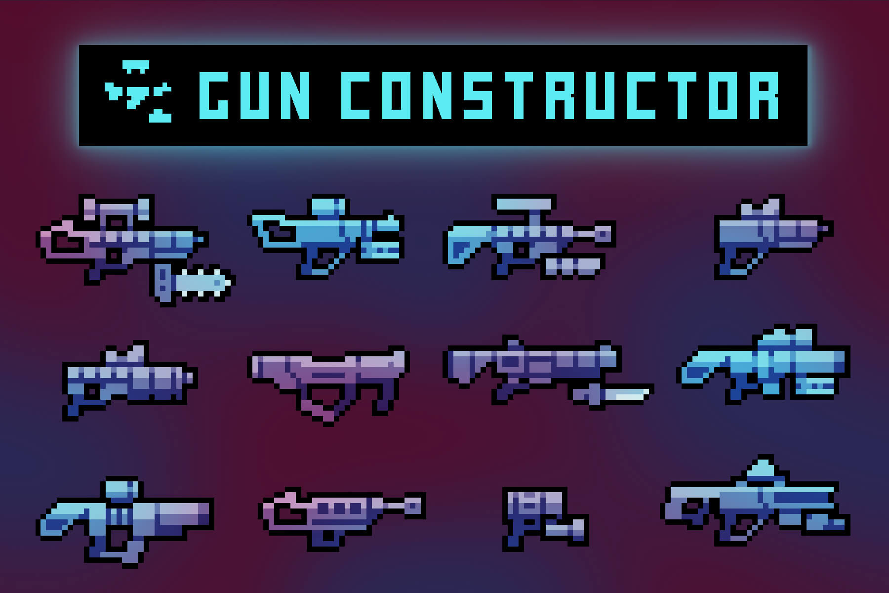Gun Constructor Assets Pack by Free Game Assets (GUI, Sprite, Tilesets)