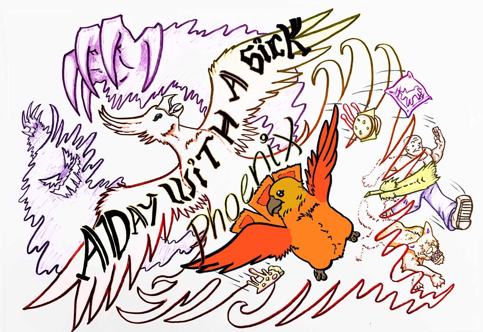 A Day With A Sick Phoenix by Colashark