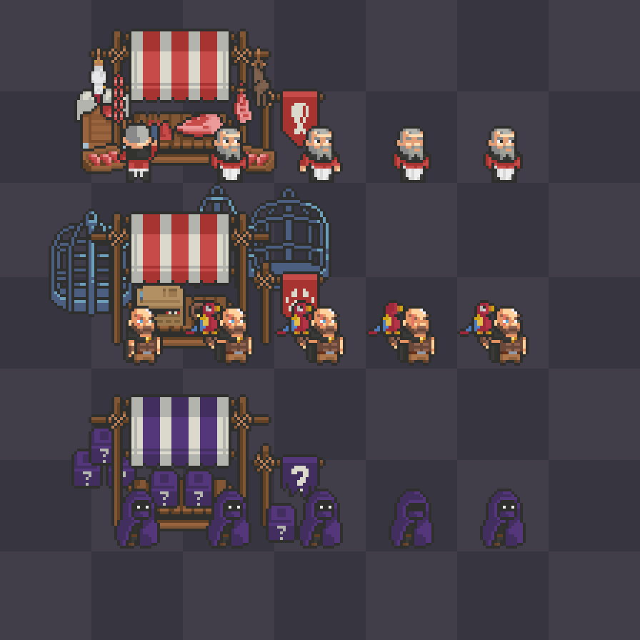 2D Pixel Art Medieval Merchants Sprites 2 by Elthen's Pixel Art Shop