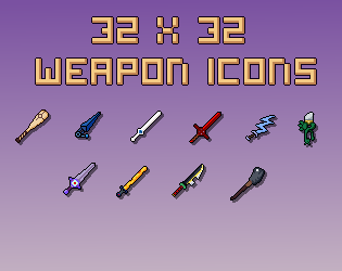 32X32 Weapon Icon pack by porito