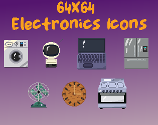 64X64 Electronics Icons pack by porito