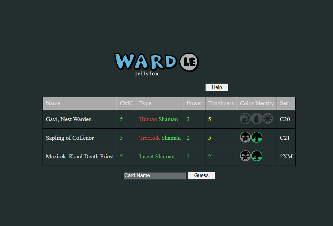 WARDle - MTG Wordle by Jellyfox