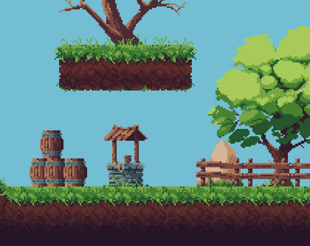 Platformer tileset [Nature/Medieval] [32X32] by Shurrriken