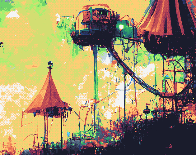 Amusement Park Static Pixel Art Style Backgrounds by alphab1tch