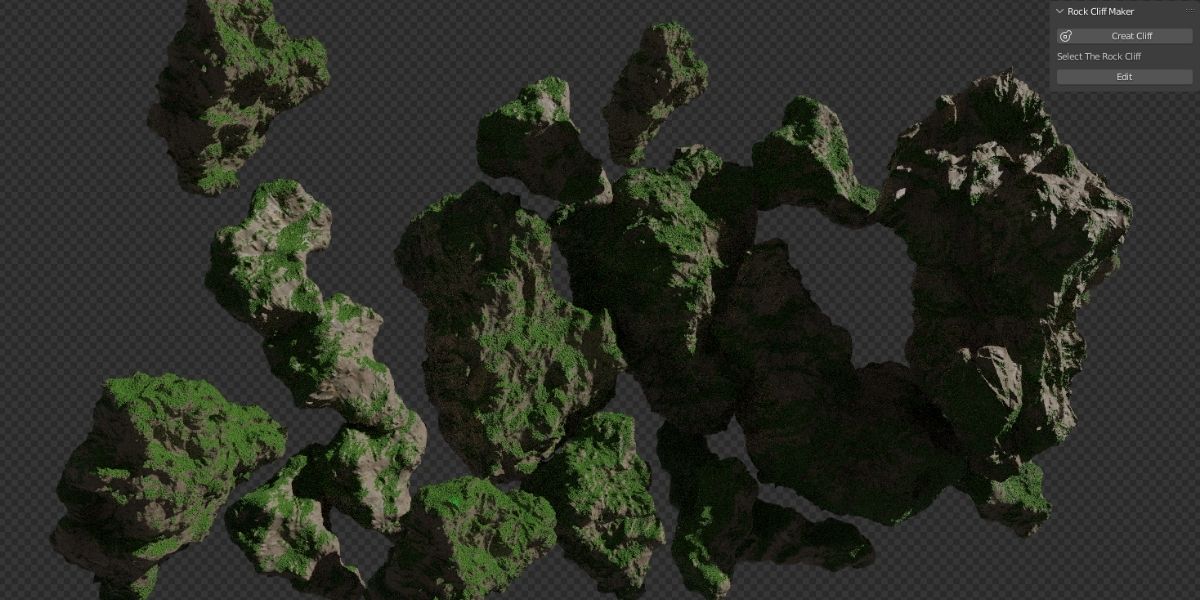 Rock Cliff Maker Blender Add-On by CGCOOL