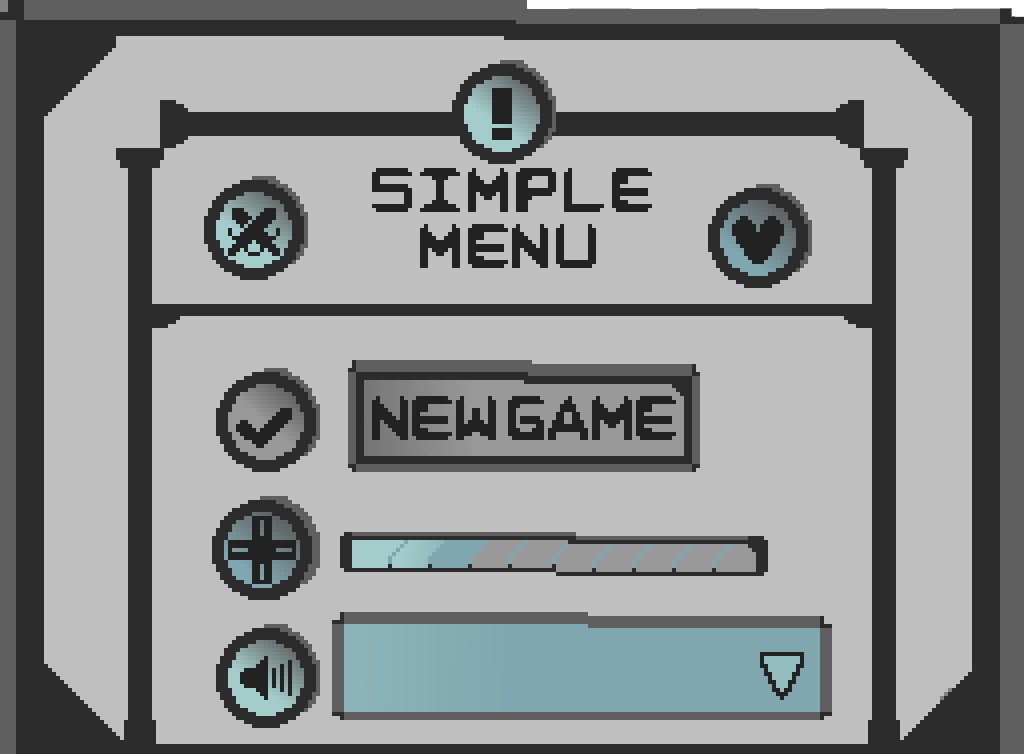 Vector Icons and Simple Menu GUI by Gallantian