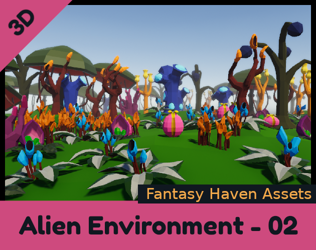 LOW POLY - Alien Environment 02 by Fantasy Haven Assets