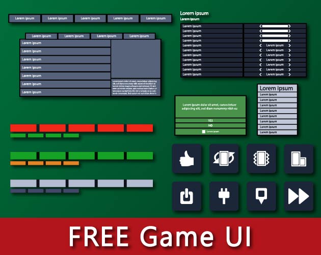 Flat GUI game asset pack FREE by SunGraphica