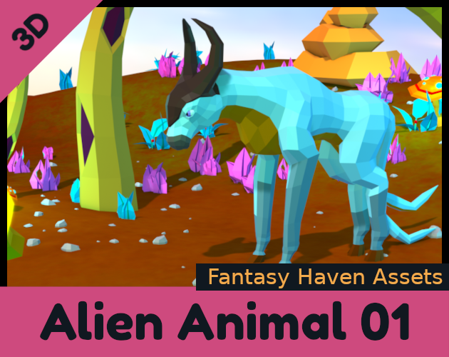 LOW POLY - Alien Creatures - Animal 01 by Fantasy Haven Assets