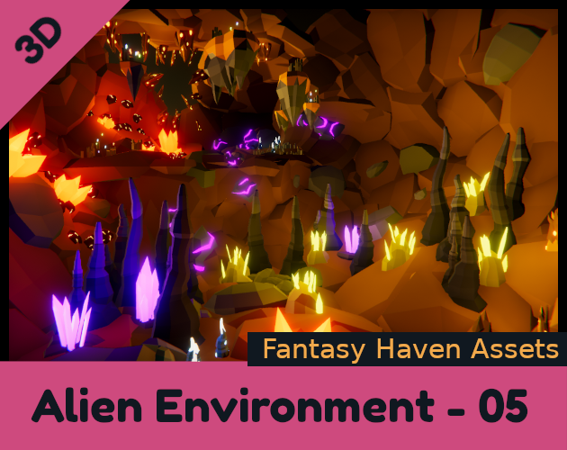 LOW POLY Alien-Environment-05 by Fantasy Haven Assets