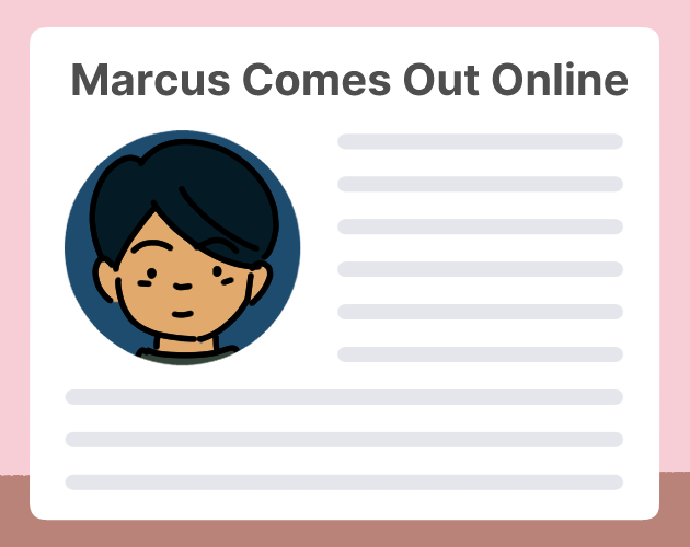 Marcus Comes Out Online by littlerat