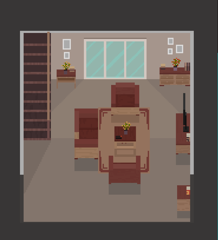 Top down pixel living room furnitures by Sweeetpotatoo