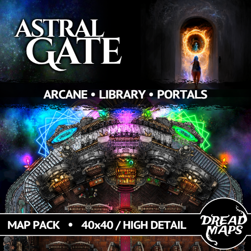 Astral Gate TTRPG Battlemap by DreadMaps