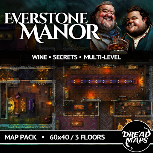 Everstone Manor TTRPG Battlemap by DreadMaps
